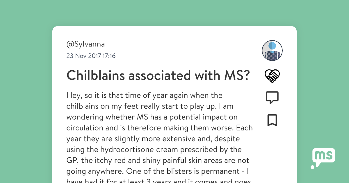 @Chilblains associated with MS? on Shift.ms