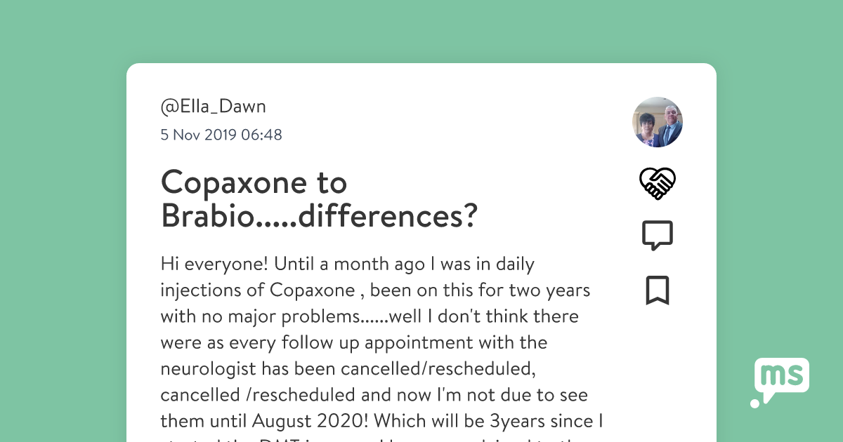 @Copaxone to Brabio.....differences? on Shift.ms